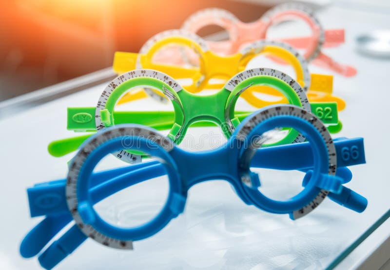 Trial Frame of Test Glasses. Modern Equipment. Stock Image - Image of ...