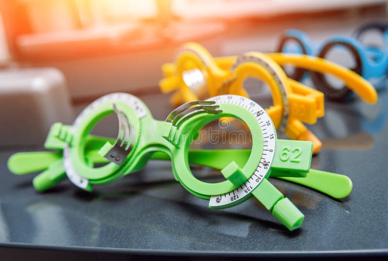 Trial Frame of Test Glasses. Modern Equipment. Stock Image - Image of ...
