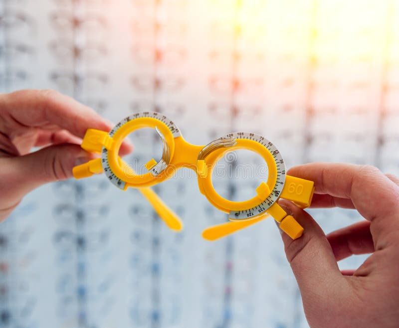 Trial Frame of Test Glasses. Modern Equipment. Stock Photo - Image of ...