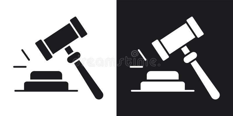 Trial Hammer Thin Line Vector Icon Set Stock Illustration ...