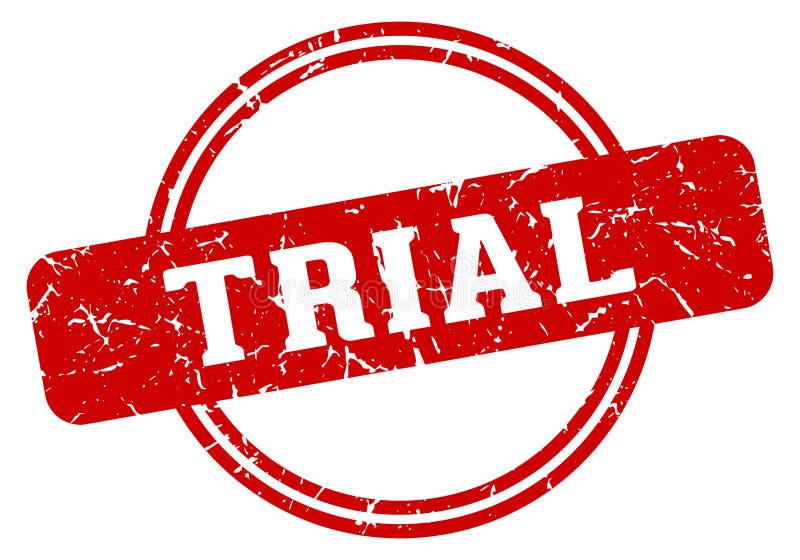 Trial stamp stock vector. Illustration of graphic, textured - 349493776
