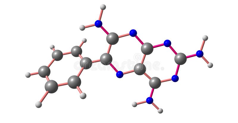 Triamterene Molecular Structure Isolated on White Stock Illustration ...