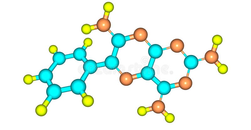 Triamterene Molecular Structure Isolated on White Stock Illustration ...
