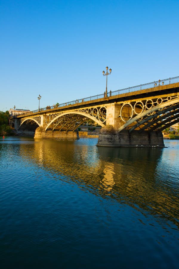 Triana Bridge in Seville, Spain Stock Image - Image of andalusia, bank ...