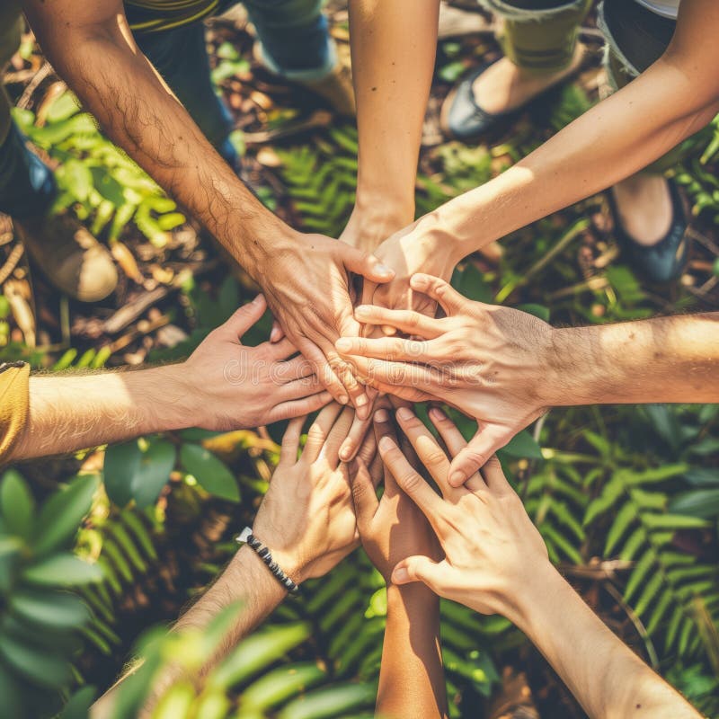 Triange Teamwork Togetherness Collaboration Concept.Top View Hands Were ...