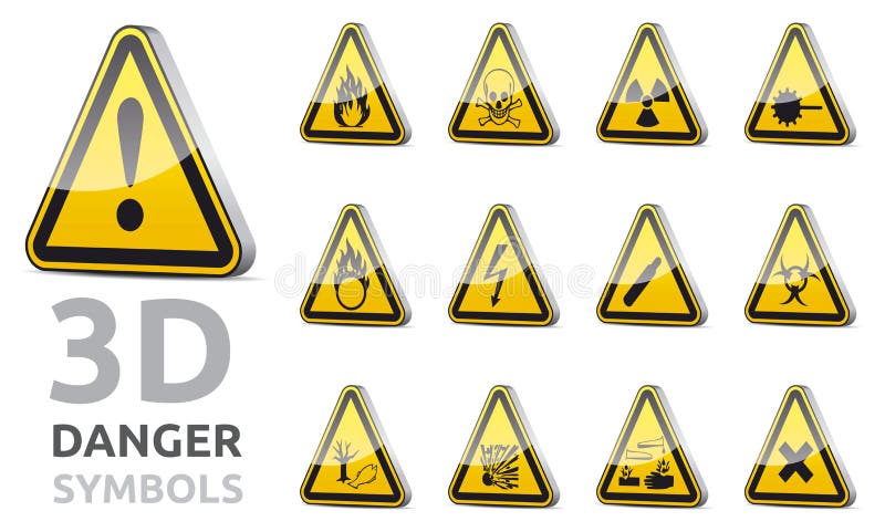 Triangel danger sign 3D stock vector. Illustration of warning - 31151724