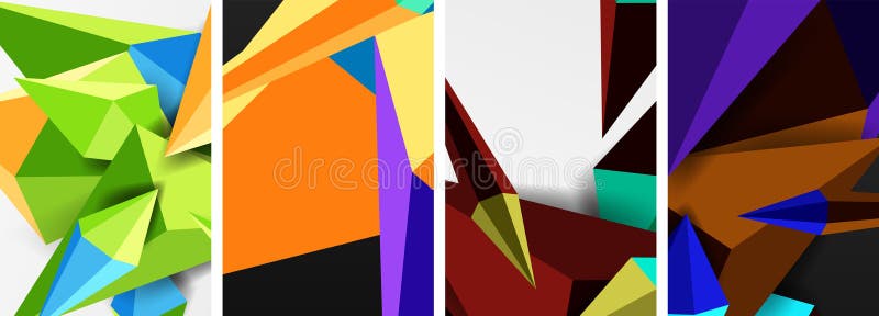 Triangle Abstract Concepts Poster Set with Geometric Minimal Designs ...