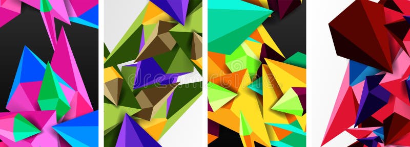 Triangle Abstract Concepts Poster Set with Geometric Minimal Designs ...