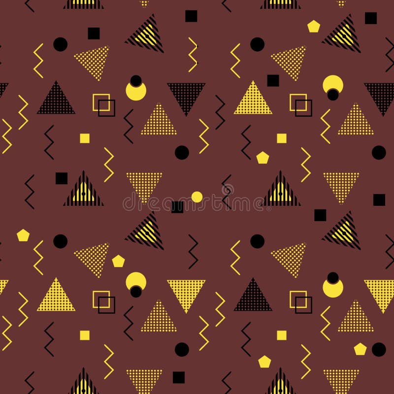 Triangle Abstract Memphis Seamless Pattern Colorful Background Stock ...