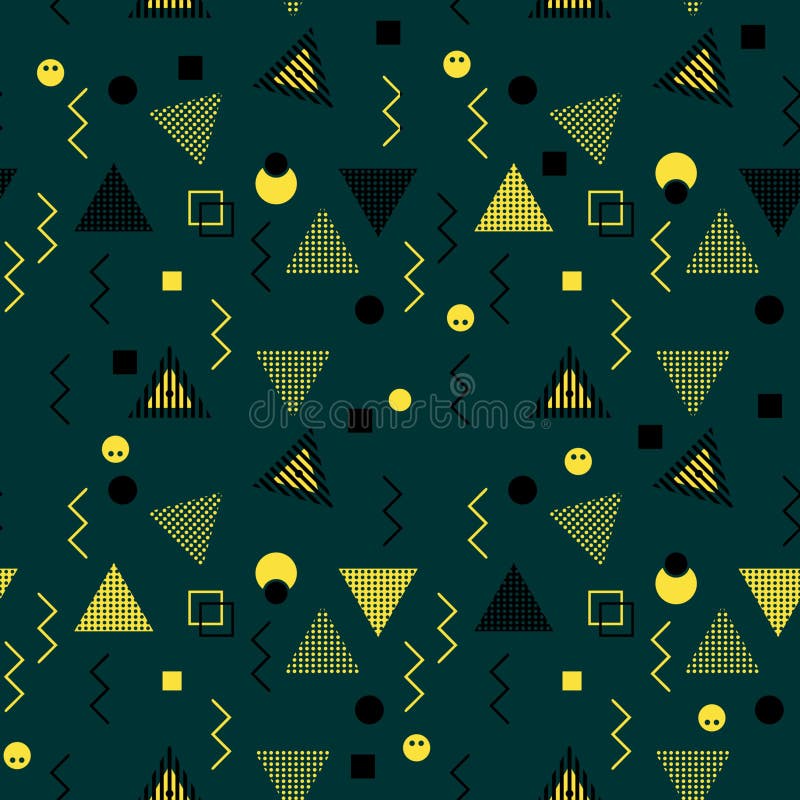 Triangle Abstract Memphis Seamless Pattern Colorful Background Stock ...