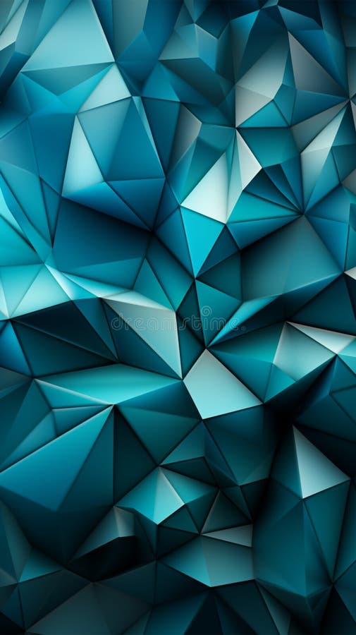 Triangle Abstract Pattern Deep Blue, Green, White, and Refreshing Cyan ...