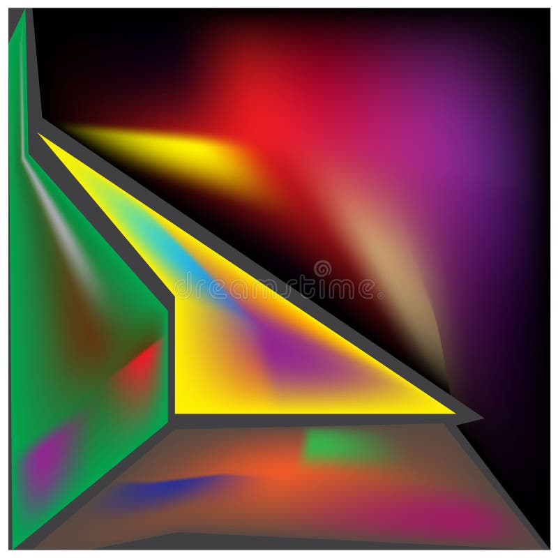 Triangle Abstract Rainbow Black Background. Stock Illustration ...