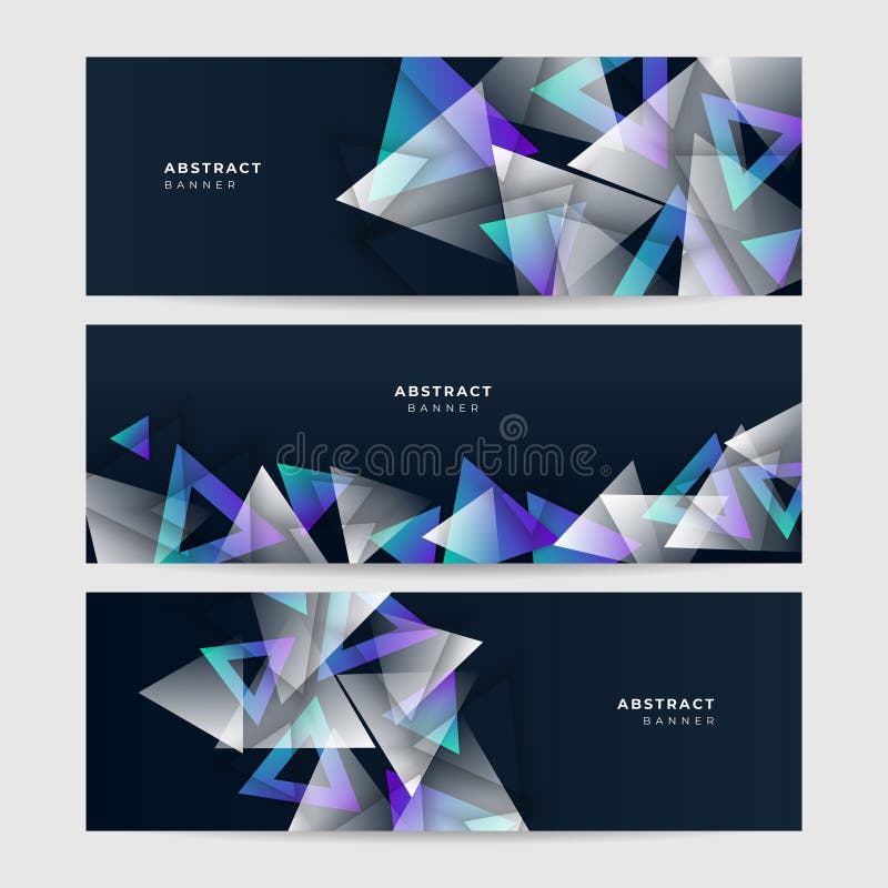 Triangle Abstract Vector Business Long Banner Template. Horizontal ...