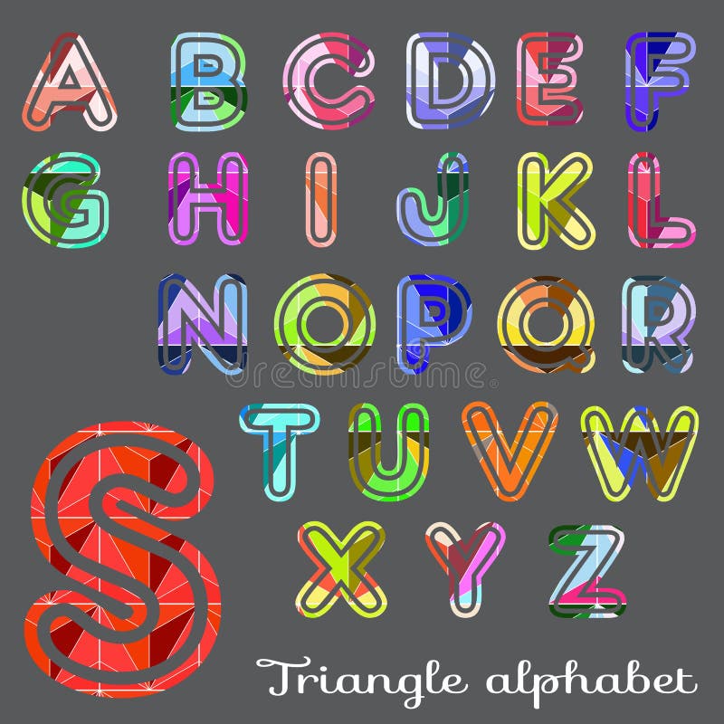 Triangle alphabet, ABC stock vector. Illustration of latin - 67601135