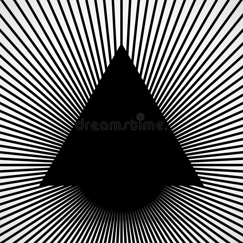 Triangle Amid Rays, Geometric Symbol, Hierarchical Sign Stock Vector ...