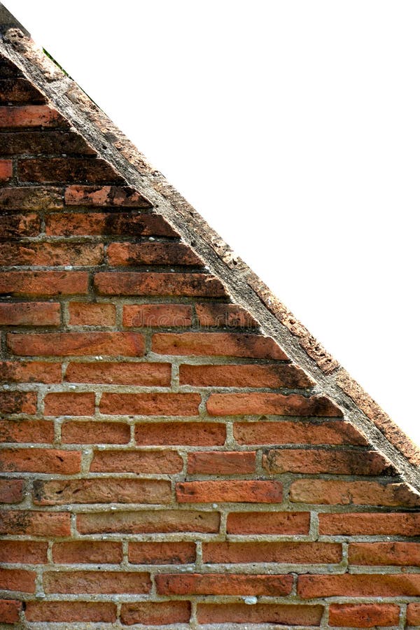Triangle Ancient Brick with White Background Stock Image - Image of ...