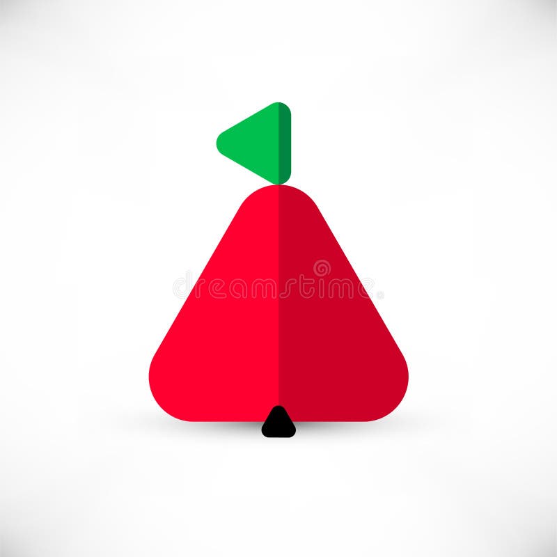Triangle apple icon stock vector. Illustration of organic - 146199488