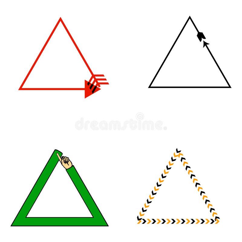 Triangle Arrow Icons. Geometric Arrow Graphics. Simple Vector Design ...