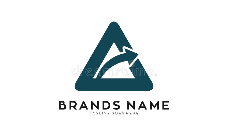Triangle and Arrow Symbol Vector Logo Stock Vector - Illustration of ...