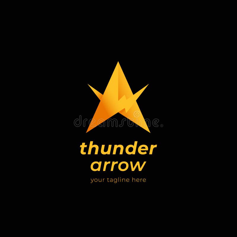 Triangle a Arrow Thunder Logo with Bolt Power Icon Symbol Energy Stock ...
