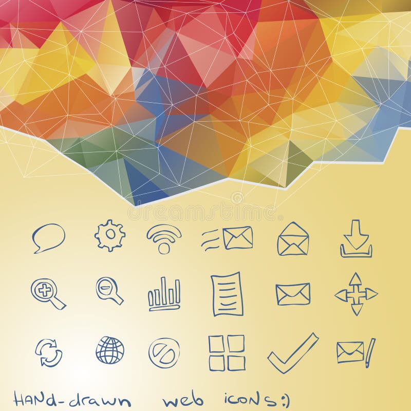 Triangle Background. Hand-drawn Web Icon Stock Vector - Illustration of ...