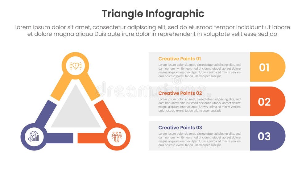 Triangle Base Shape Infographic Template Banner with Big Triangle and ...