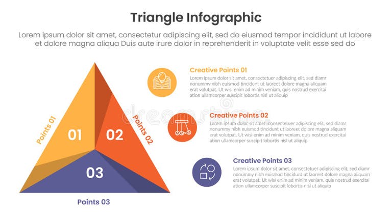 Triangle Base Shape Infographic Template Banner with Big Shape on Left ...