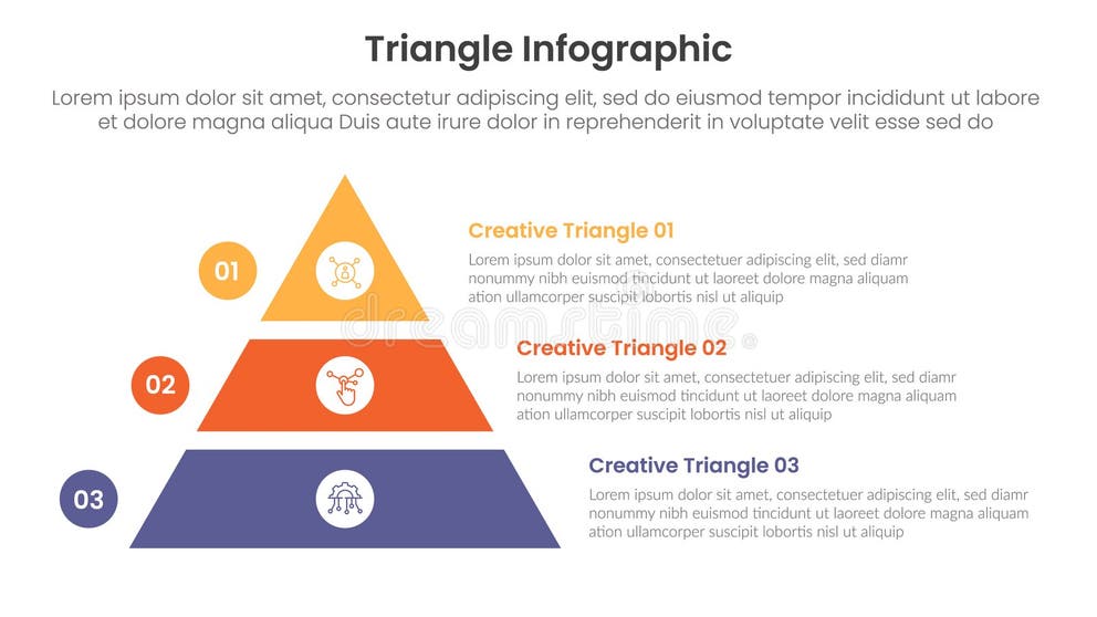 Triangle Base Shape Infographic Template Banner with Big Pyramid Slice ...