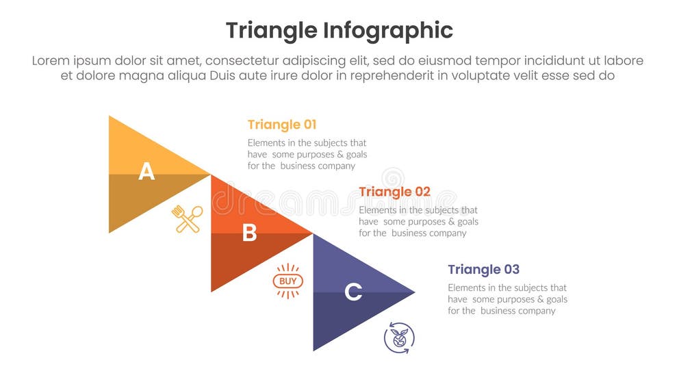 Triangle Base Shape Infographic Template Banner with Creative Triangle ...