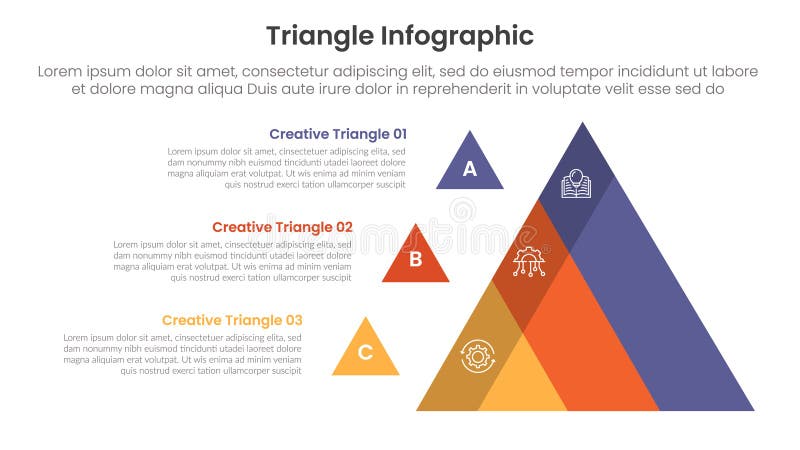 Triangle Base Shape Infographic Template Banner with Pyramid Shape ...