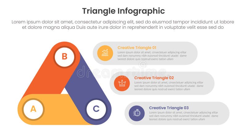 Triangle Base Shape Infographic Template Banner with Round Rectangle ...