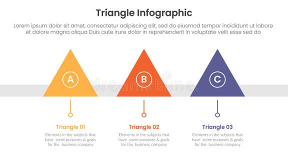 Triangle Base Shape Infographic Template Banner with Simple Triangle ...