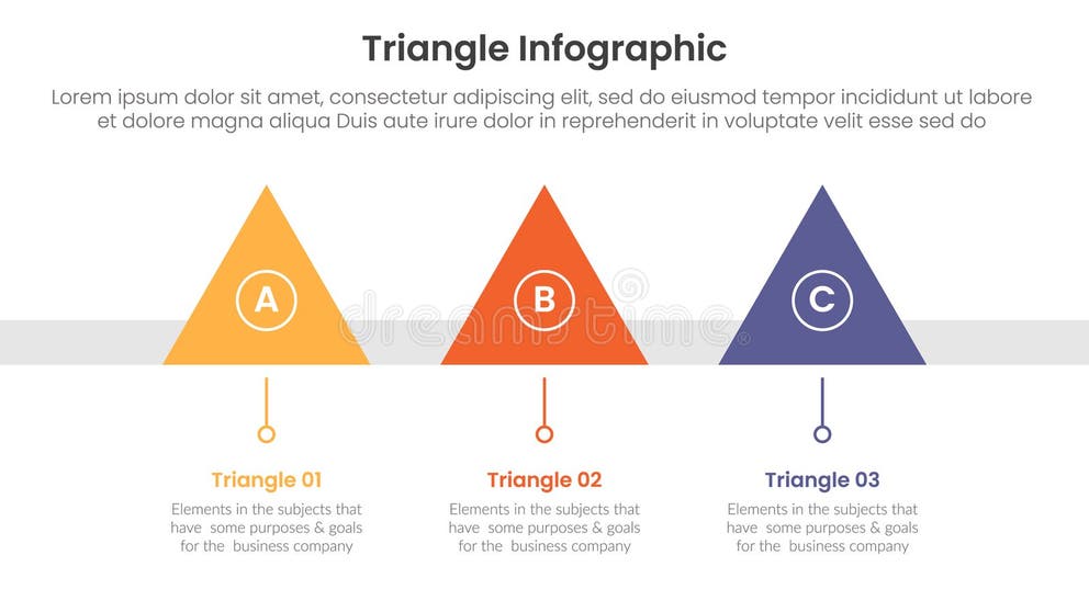 Triangle Base Shape Infographic Template Banner with Simple Triangle ...
