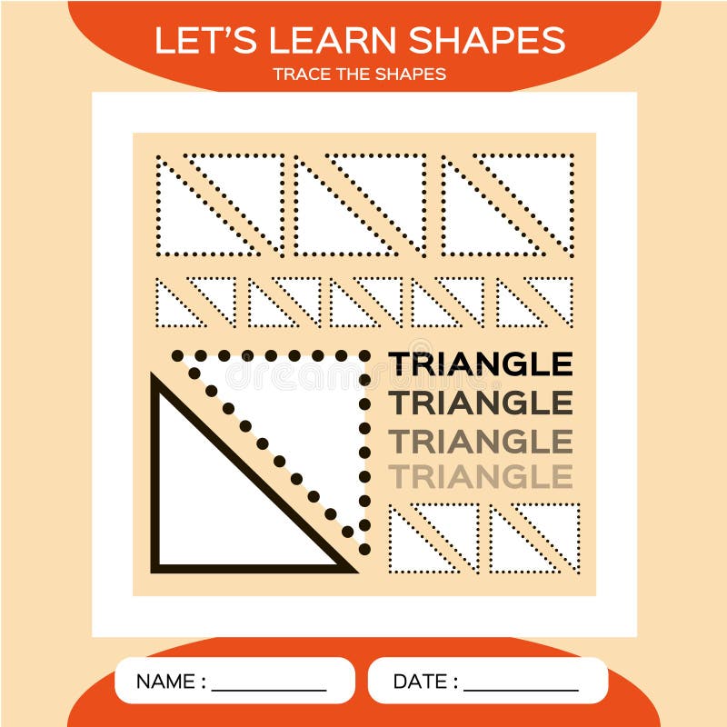 Learn Shapes. Rectangle. Handwriting Practice. Trace and Write. Educational Children Game Stock ...