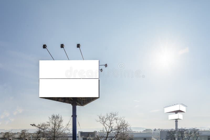 Triangle billboard stock image. Image of advertise, blue - 111121869