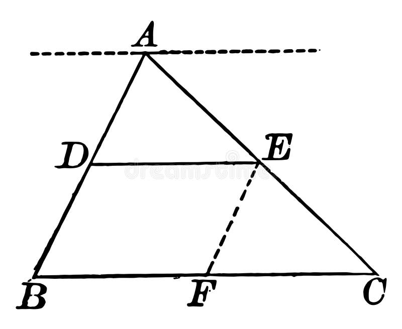 Triangle with Bisector Parallel To the Base Vintage Illustration Stock ...