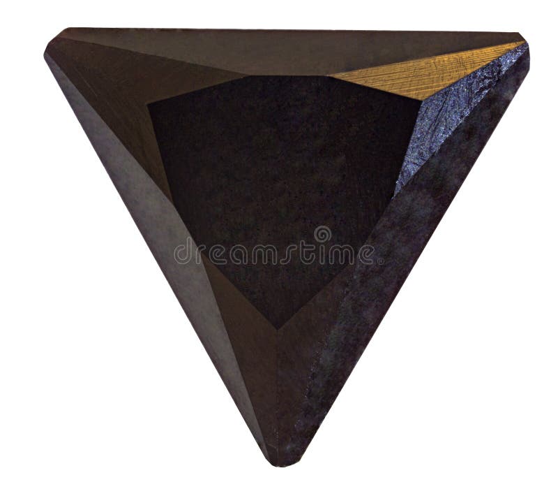 Triangle Black Gem on White Stock Image - Image of close, single: 138803225