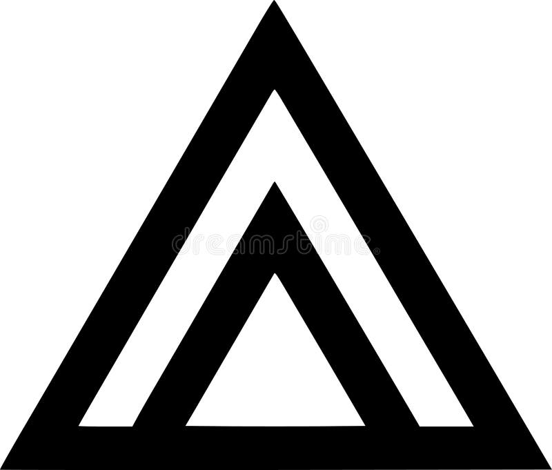 Triangle - Black and White Isolated Icon - Vector Illustration Stock ...
