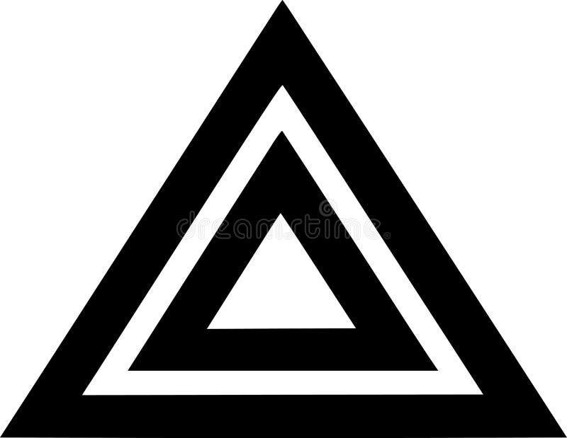 Triangle - Black and White Vector Illustration Stock Vector ...