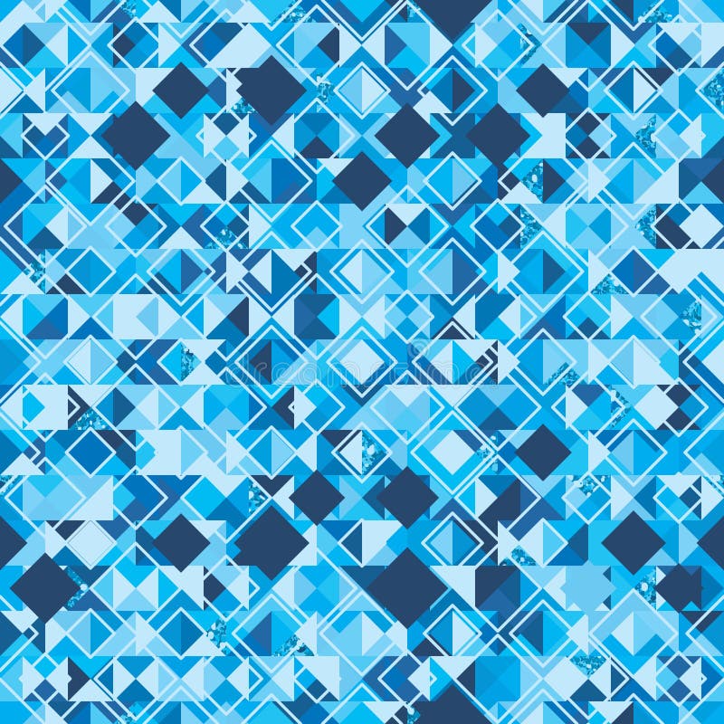 Triangle Blue Glitter Diamond Shape Seamless Pattern Stock Vector ...