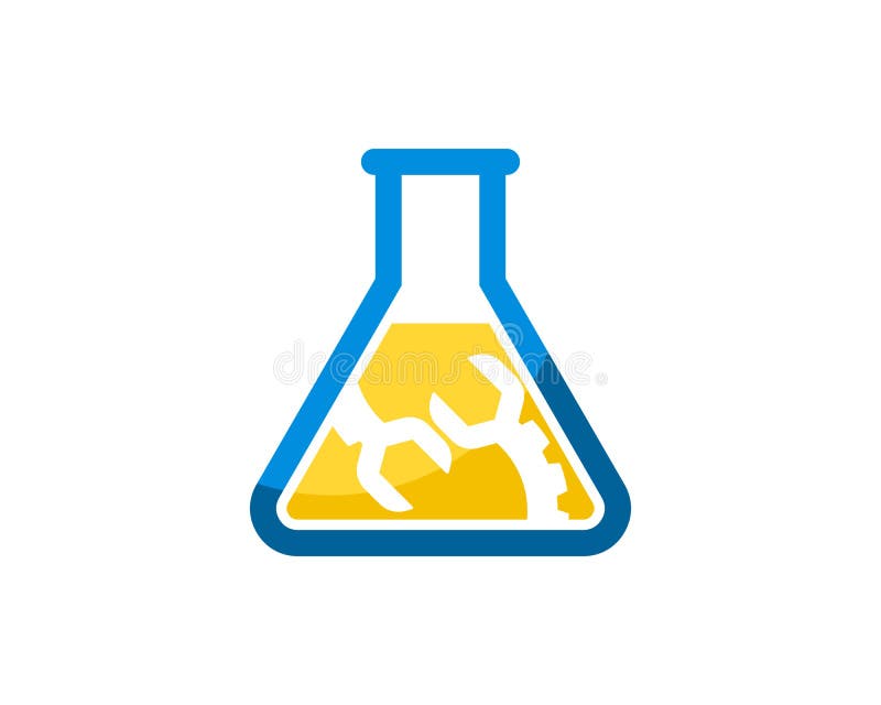 Triangle Bottle Laboratory with Gear Repair Inside Stock Illustration ...