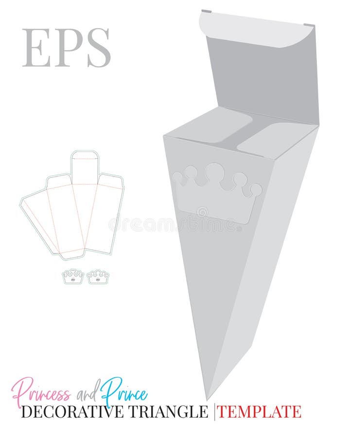 Triangle Box Template, Vector with Die Cut / Laser Cut Lines. White ...