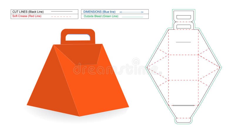 Dieline Handle Box Stock Illustrations – 125 Dieline Handle Box Stock ...