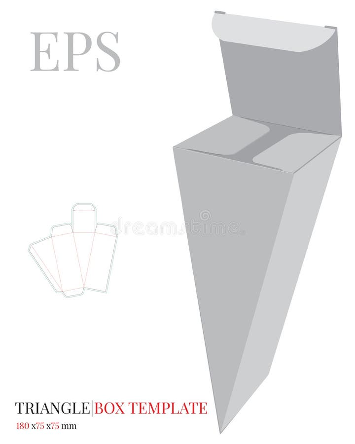 Triangle Box Template, Vector with Die Cut / Laser Cut Lines. White ...