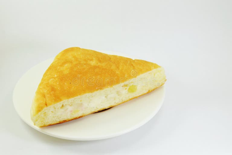 Triangle Bread Filling Tuna on Dish Stock Image - Image of filling ...