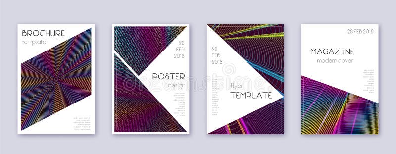 Triangle Brochure Design Template Set. Rainbow Abs Stock Illustration ...