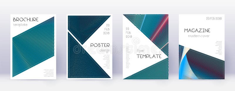 Triangle Brochure Design Template Set. Red Abstrac Stock Vector ...