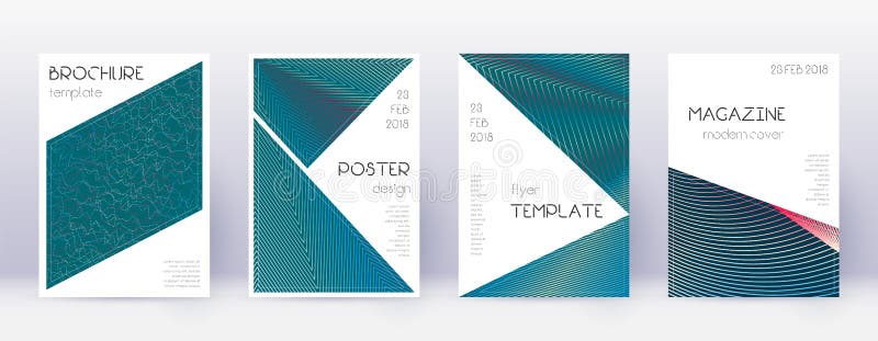 Triangle Brochure Design Template Set. Red Abstrac Stock Vector ...