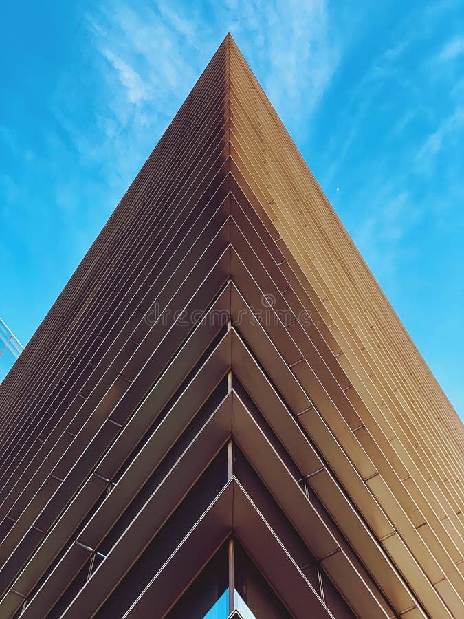 The Triangle Building on a Blue Sky Stock Image - Image of blue, form ...
