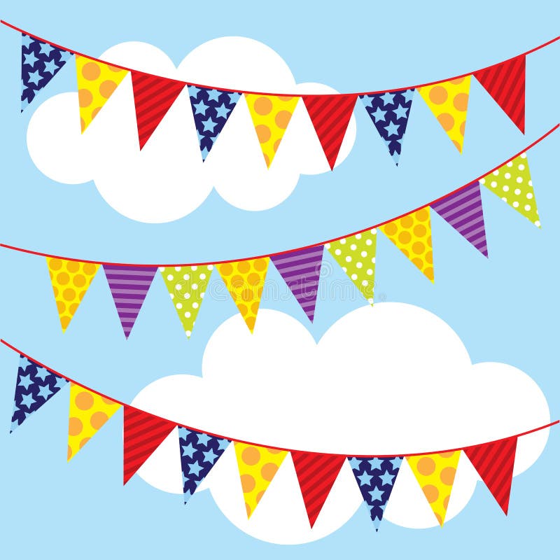Triangle Bunting Decoration Stock Illustration - Illustration of ...